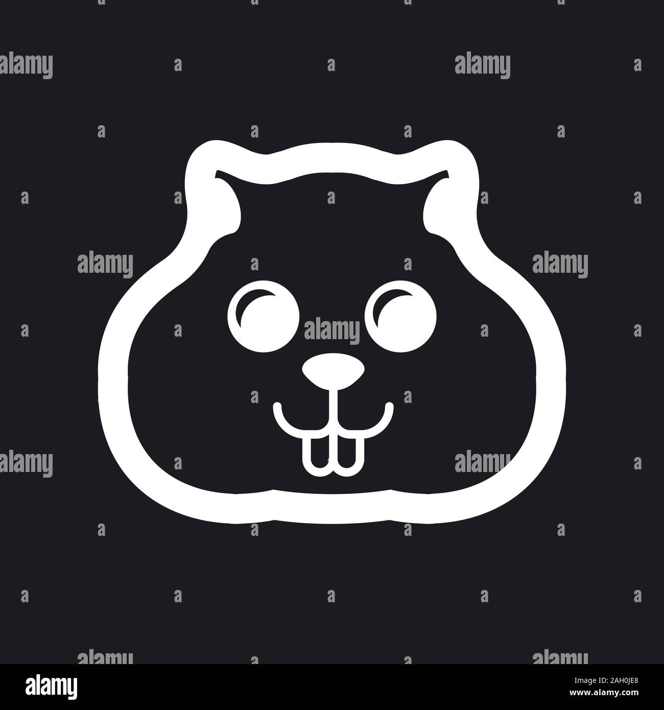 Hamster icon in flat style on background, animal symbol Stock Vector ...
