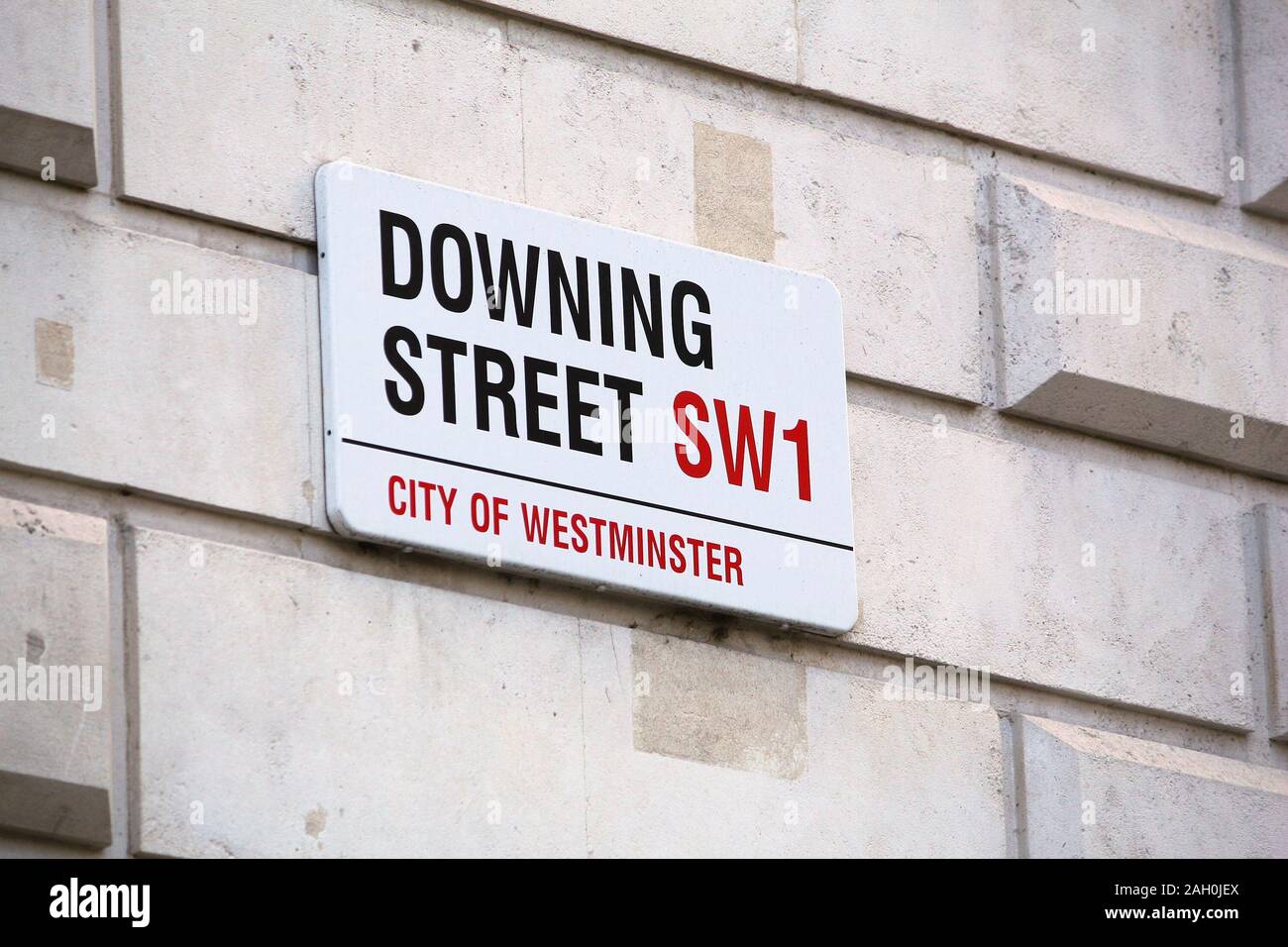 LONDON, UK - APRIL 23, 2016: Downing Street sign in London, UK. 10 ...