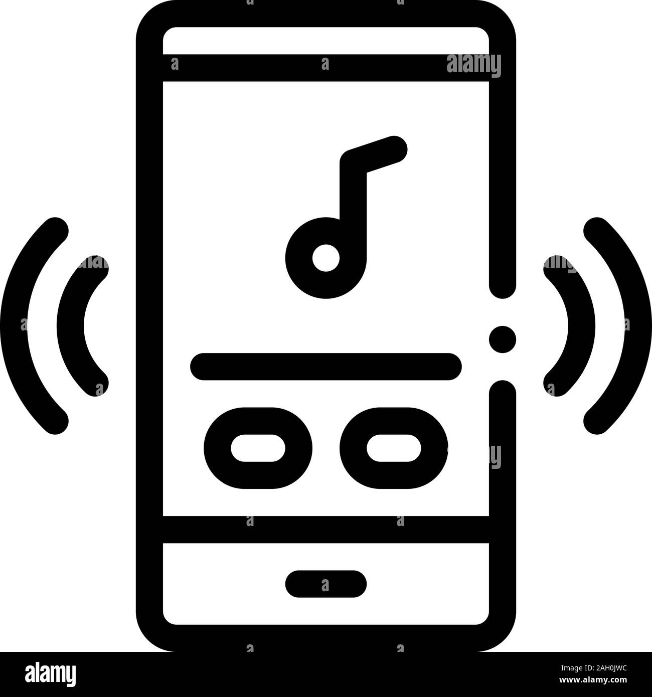 Phone Music Audio Player Icon Outline Illustration Stock Vector Image ...