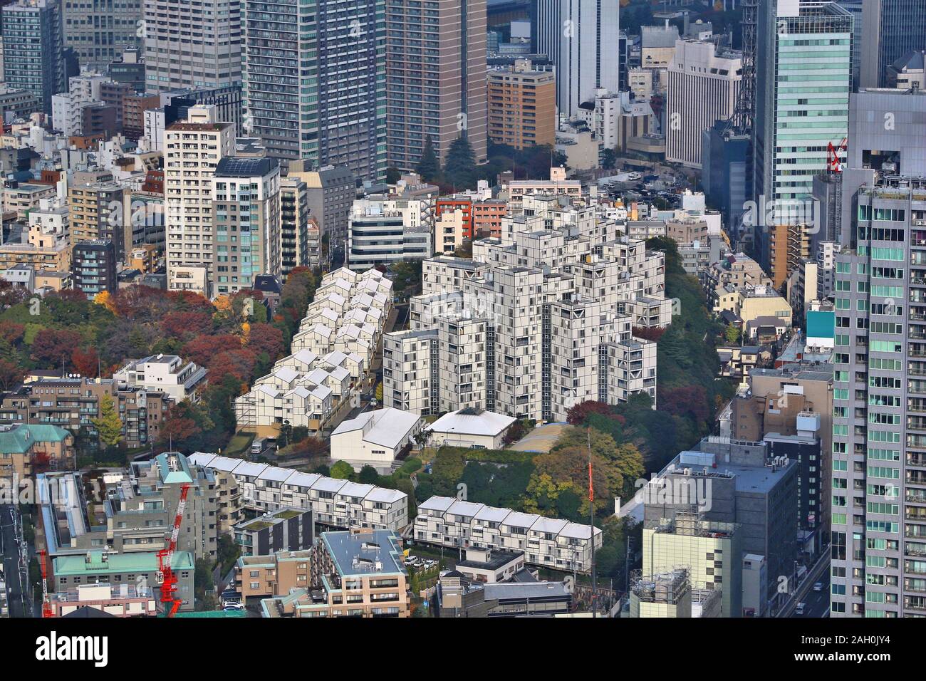 Roppongi district in Tokyo, Japan - aerial view cityscape Stock Photo ...