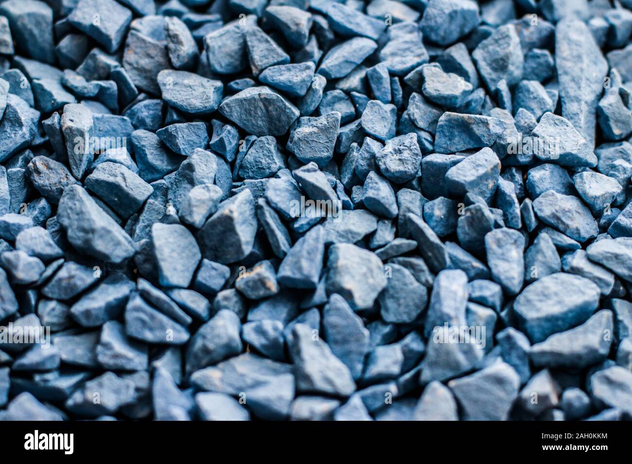 Decor, surface and nature concept - Blue stone pebbles as abstract ...