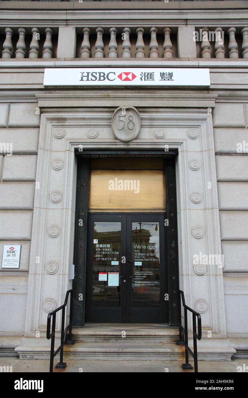 NEW YORK, USA - JULY 1, 2013: HSBC Bank in Chinatown, New York, USA ...