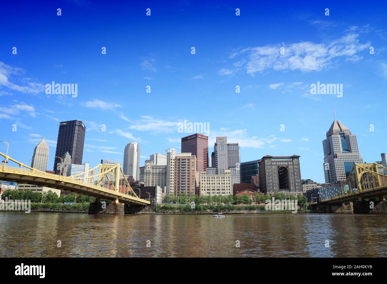 PITTSBURGH, USA - JUNE 30, 2013: Skyline view of Pittsburgh city. It is ...
