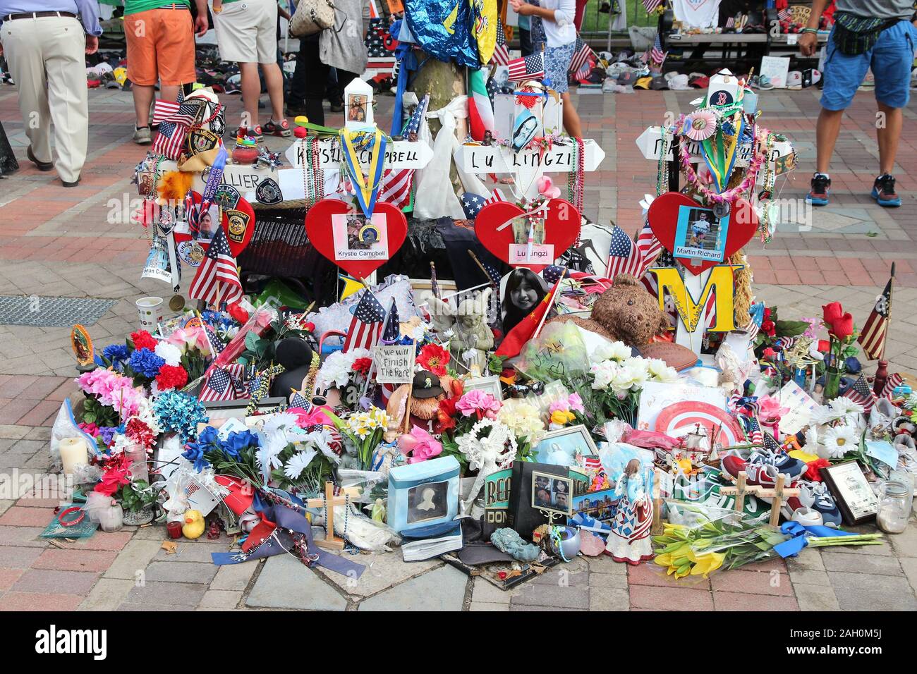 BOSTON, USA - JUNE 8, 2013: Memorial for bombing victims in Boston ...