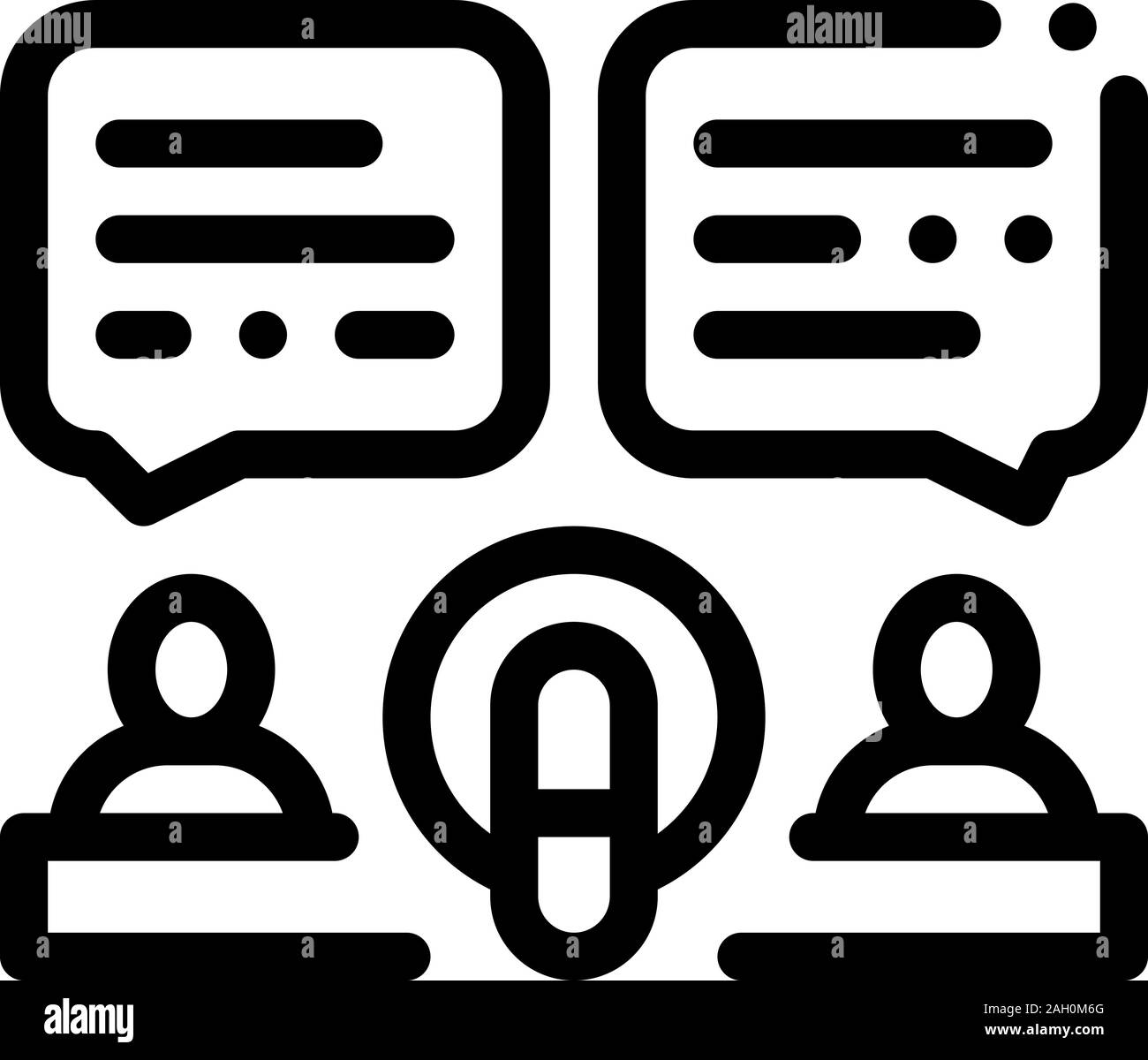 Hosts Talk In Microphone Icon Outline Illustration Stock Vector Image ...