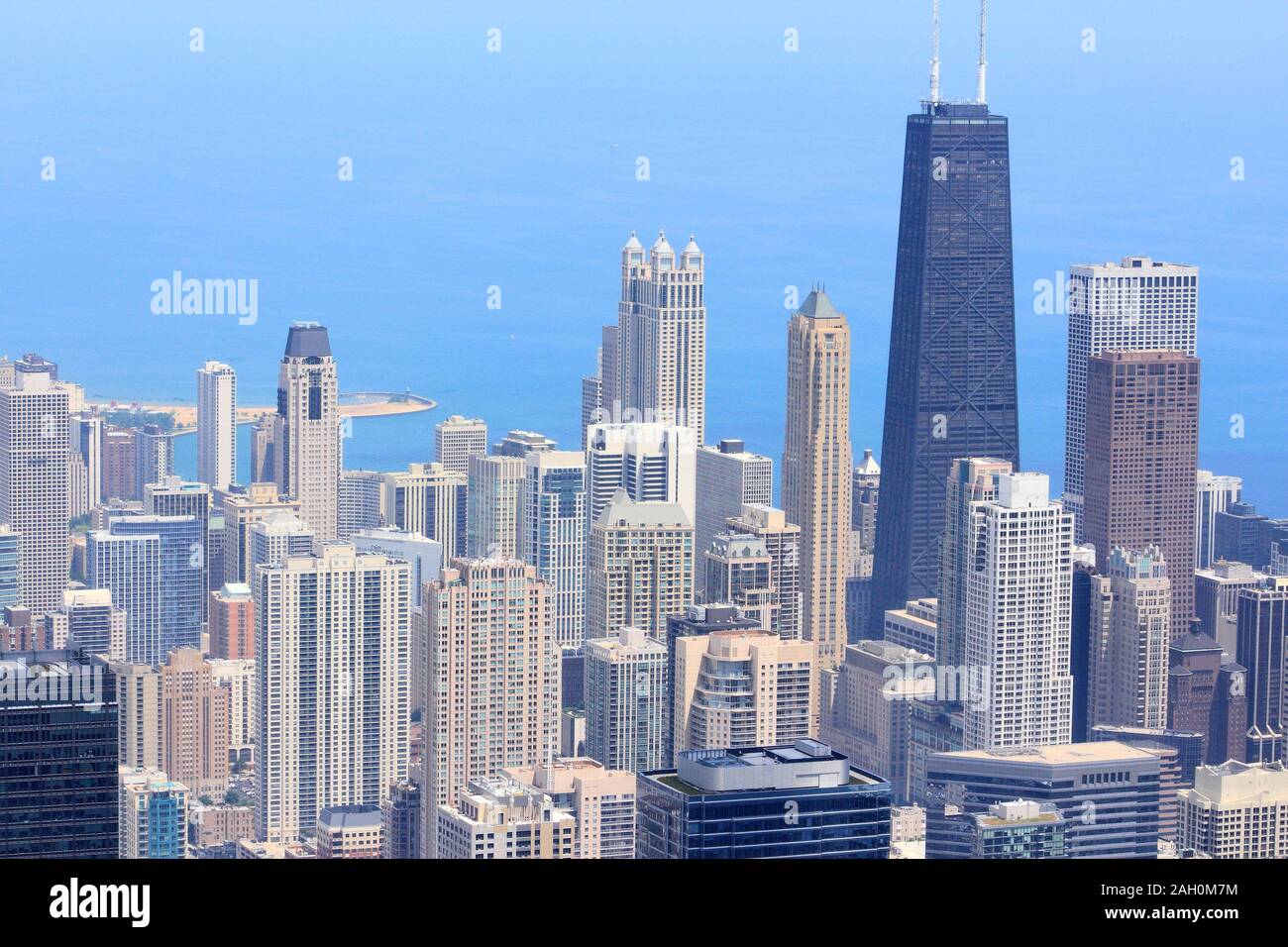 Chicago skyline aerial view - cityscape of The Loop. United States ...