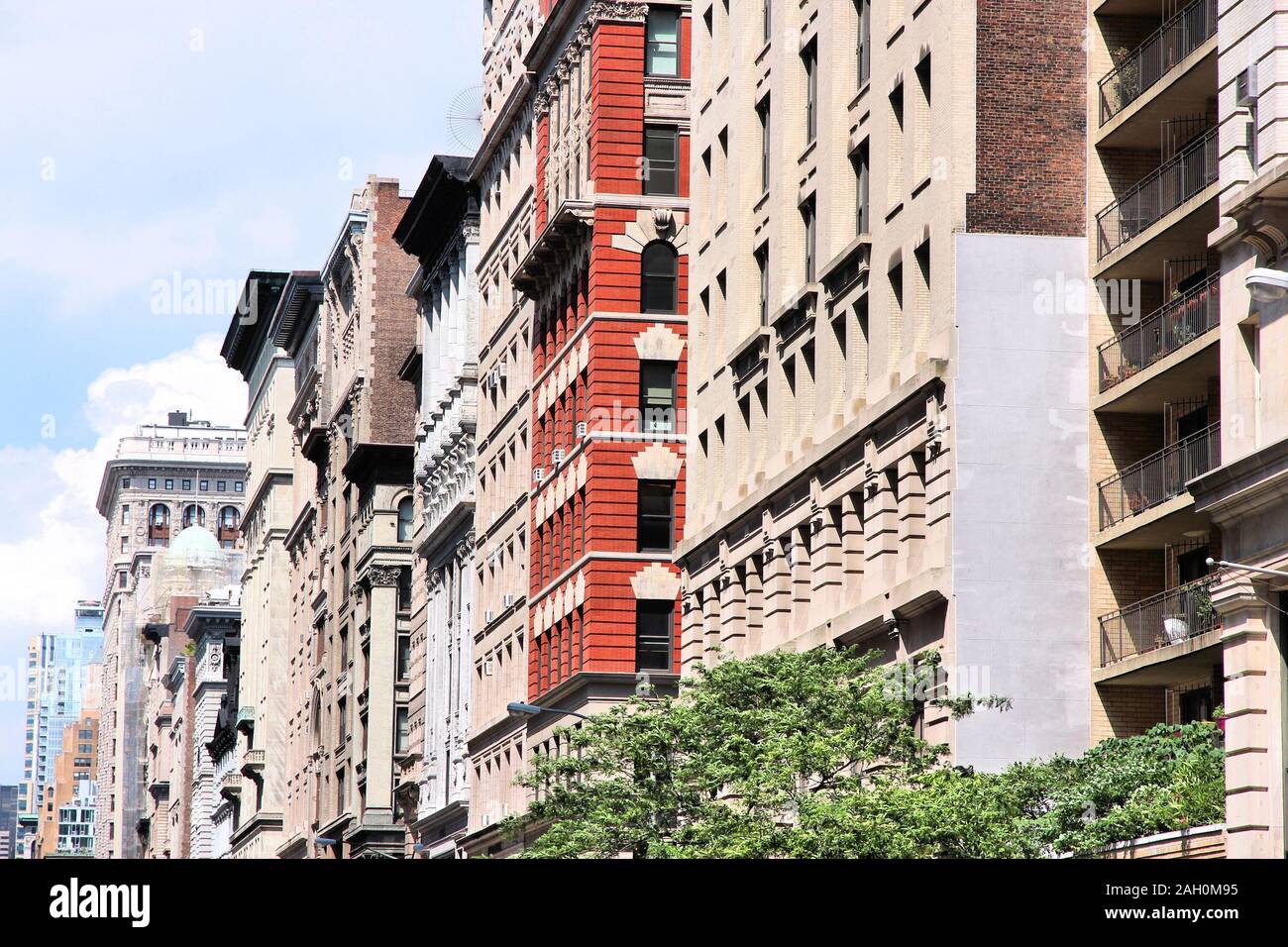 5th Avenue, New York. Street level view of architecture Stock Photo - Alamy