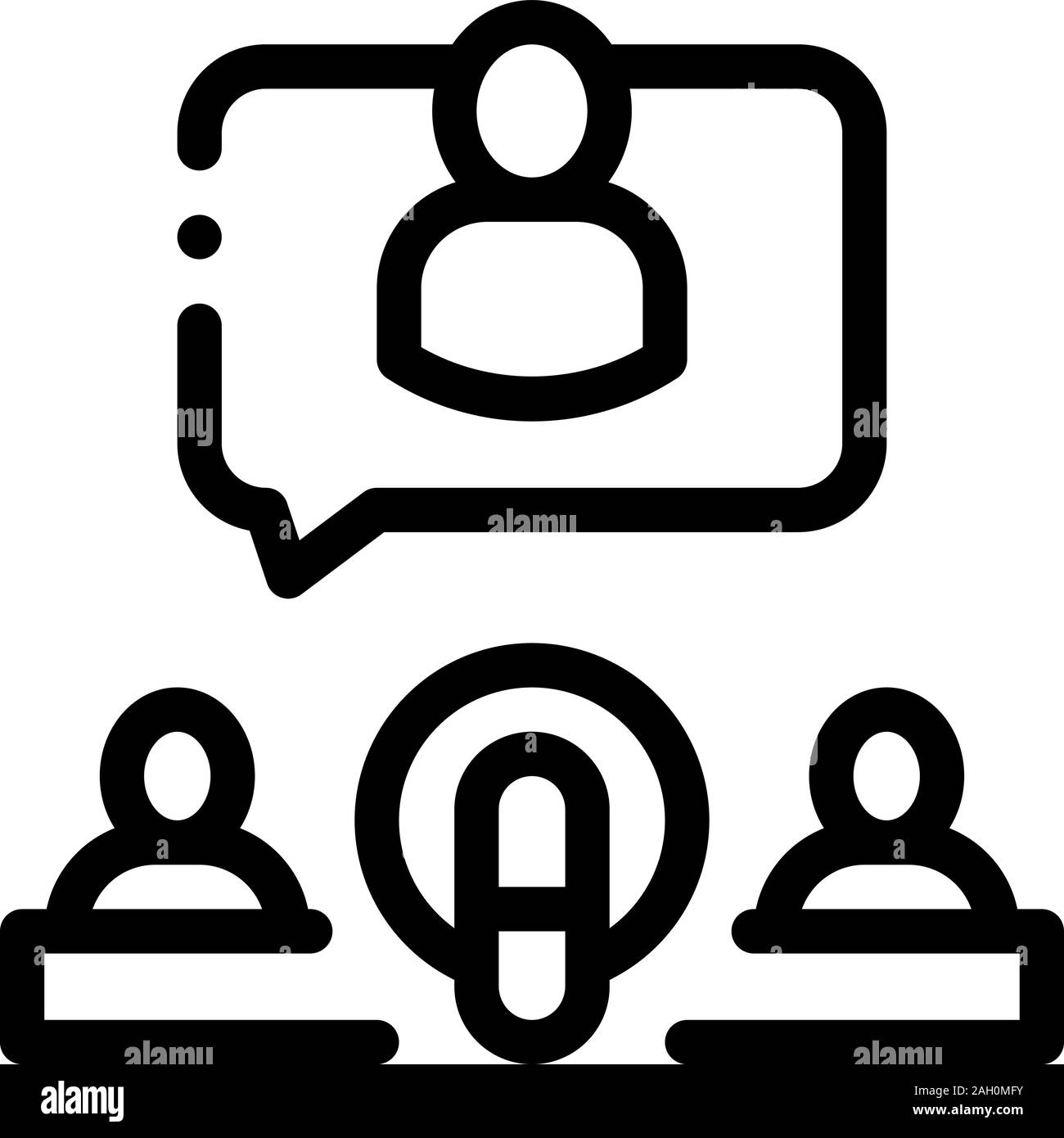 Microphone And Hosts Icon Outline Illustration Stock Vector Image & Art ...