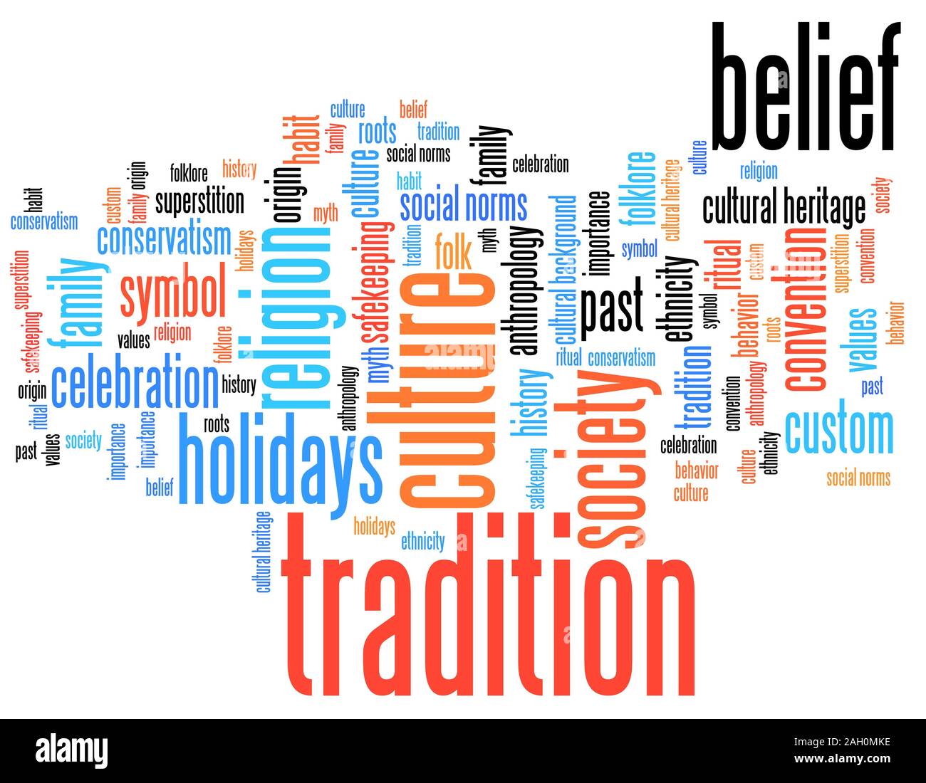 Tradition and culture issues and concepts word cloud illustration. Word ...