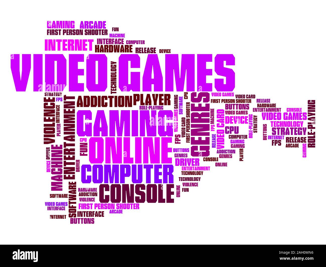 Video games word cloud concept hi-res stock photography and images - Alamy