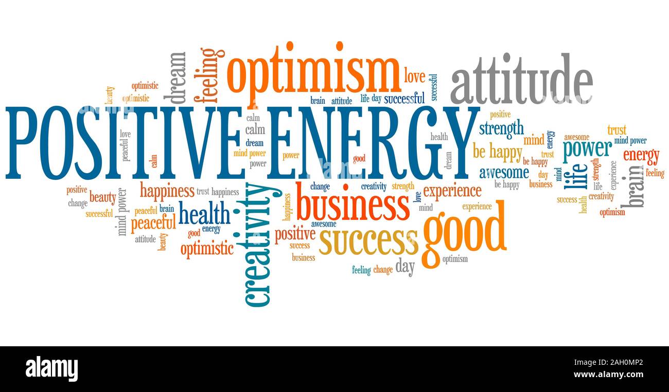 Positive energy word cloud. Good thinking for business success Stock ...