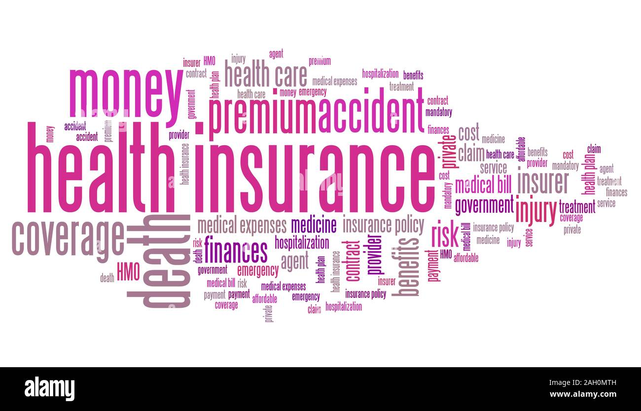 Health insurance conceptual word cloud illustration. Word collage ...