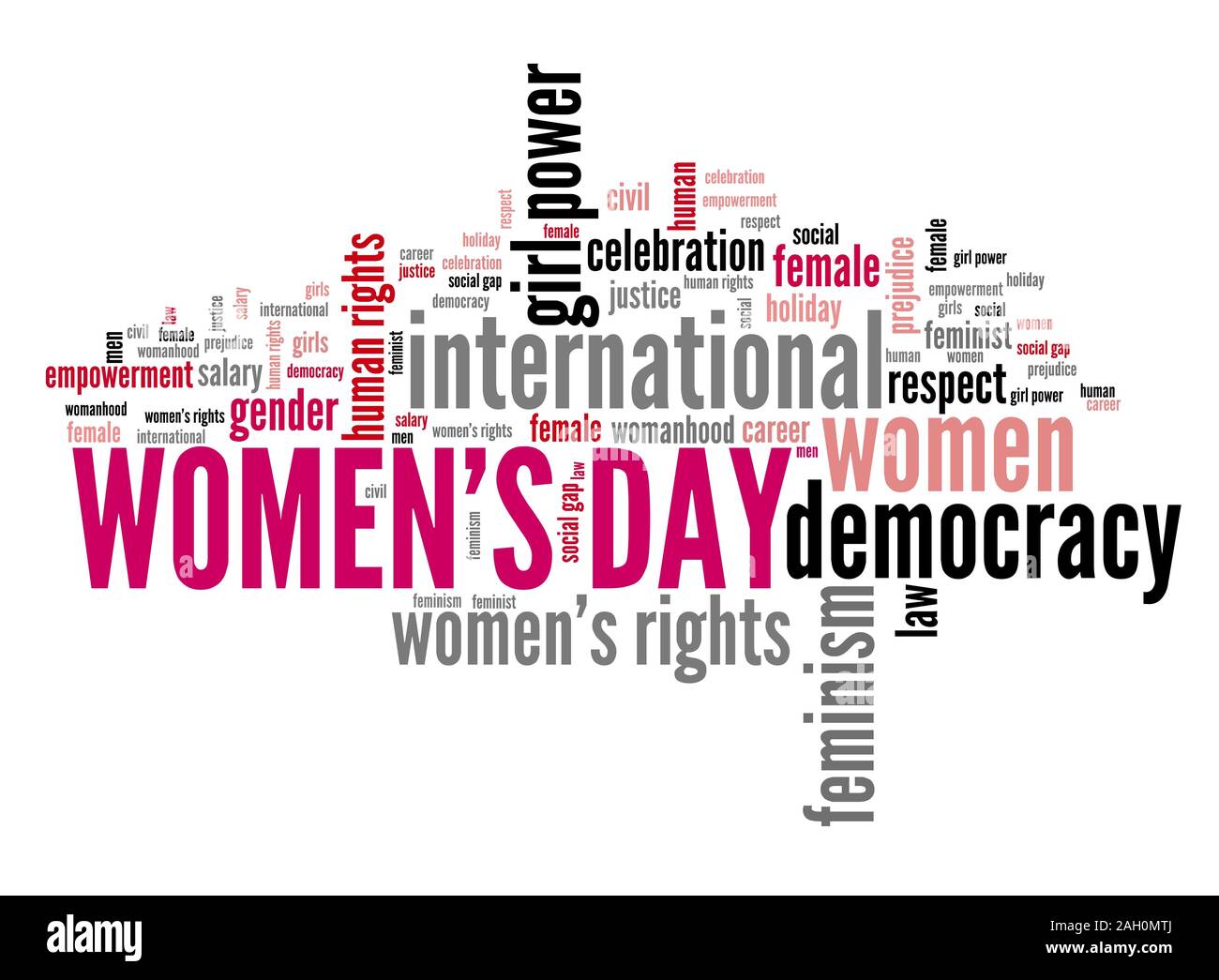 Women's Day keywords - feminism concept word cloud Stock Photo - Alamy
