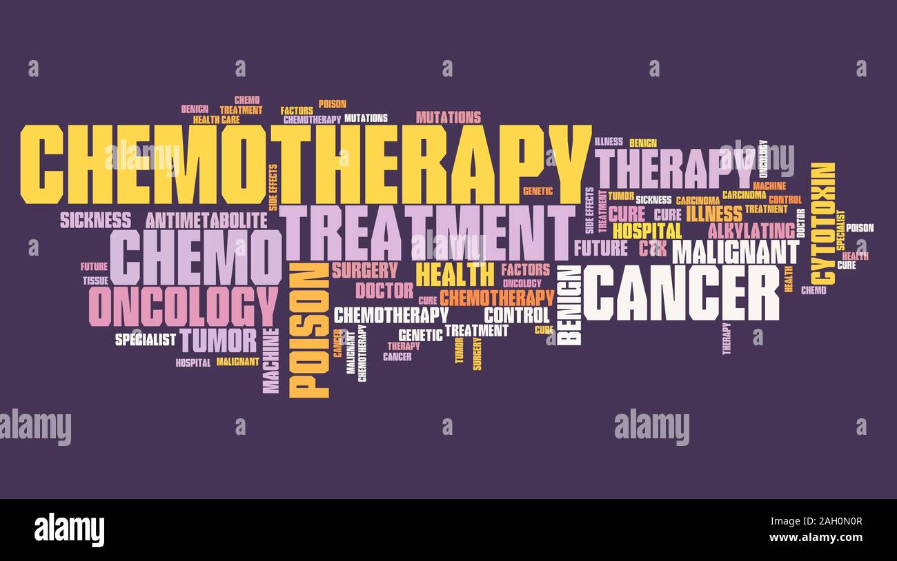 Chemotherapy treatment - cancer treatment type word cloud Stock Photo ...