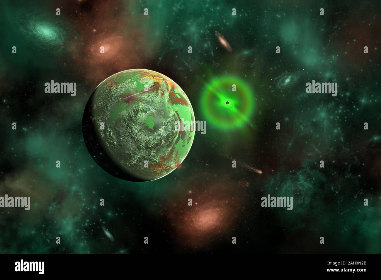 An Exoplanet Orbiting Its Distant Sun Stock Photo - Alamy