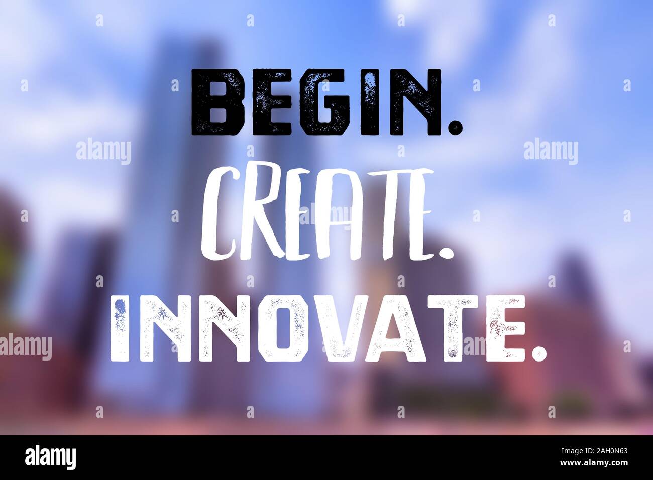 Technology startup motivation poster - begin create innovate Stock ...