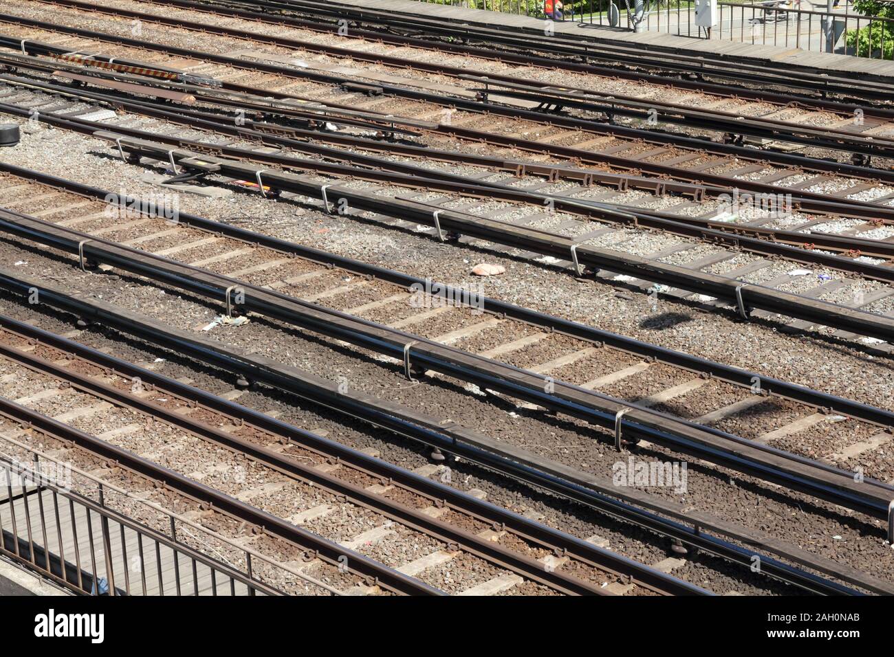 Railroad tracks - abstract background texture. Transportation network ...