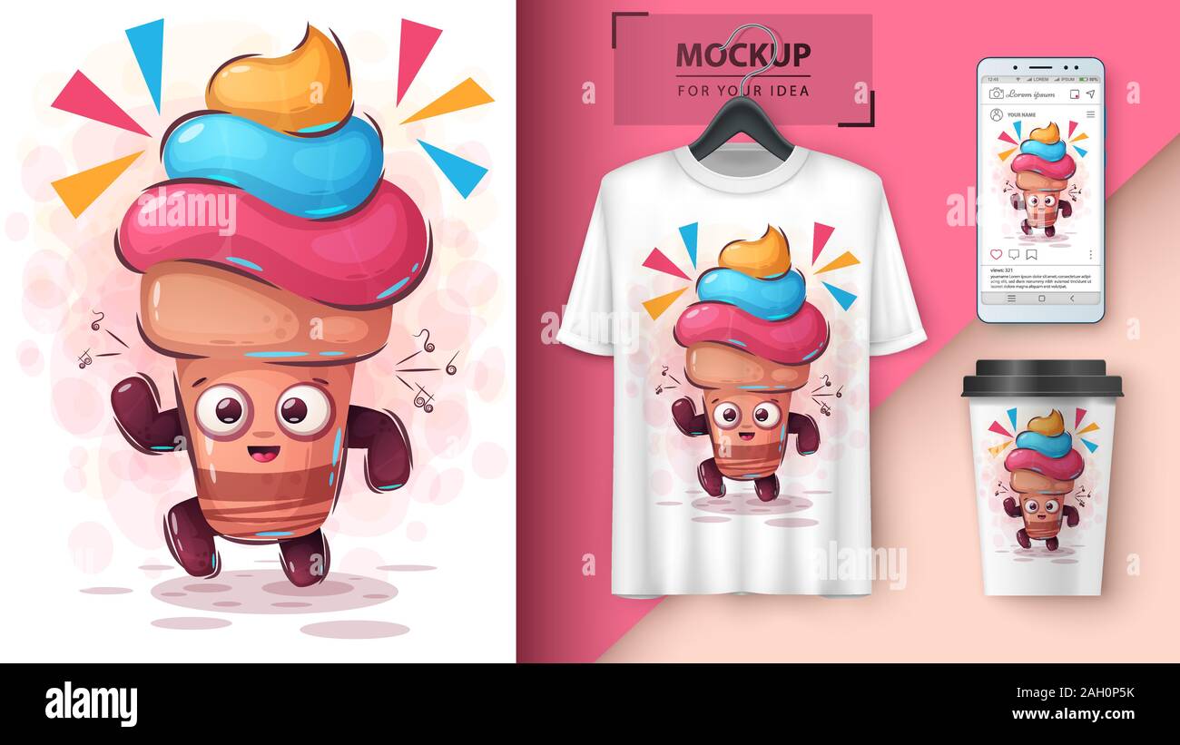 Dance ice cream poster and merchandising Stock Vector Image & Art - Alamy