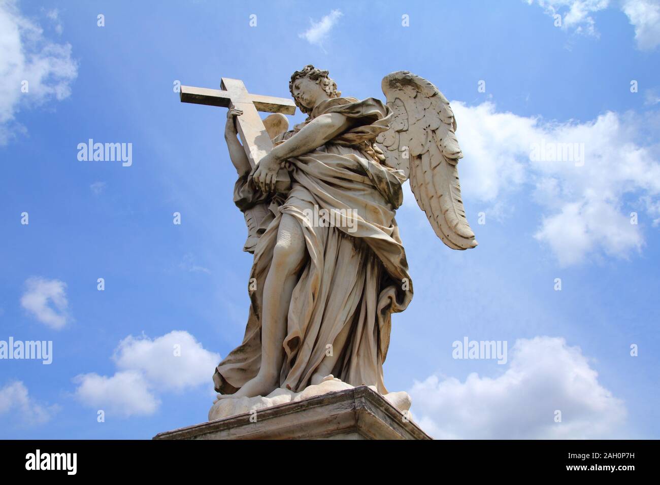 Angel in Rome, Italy. One of the angels at famous Ponte Sant' Angelo ...