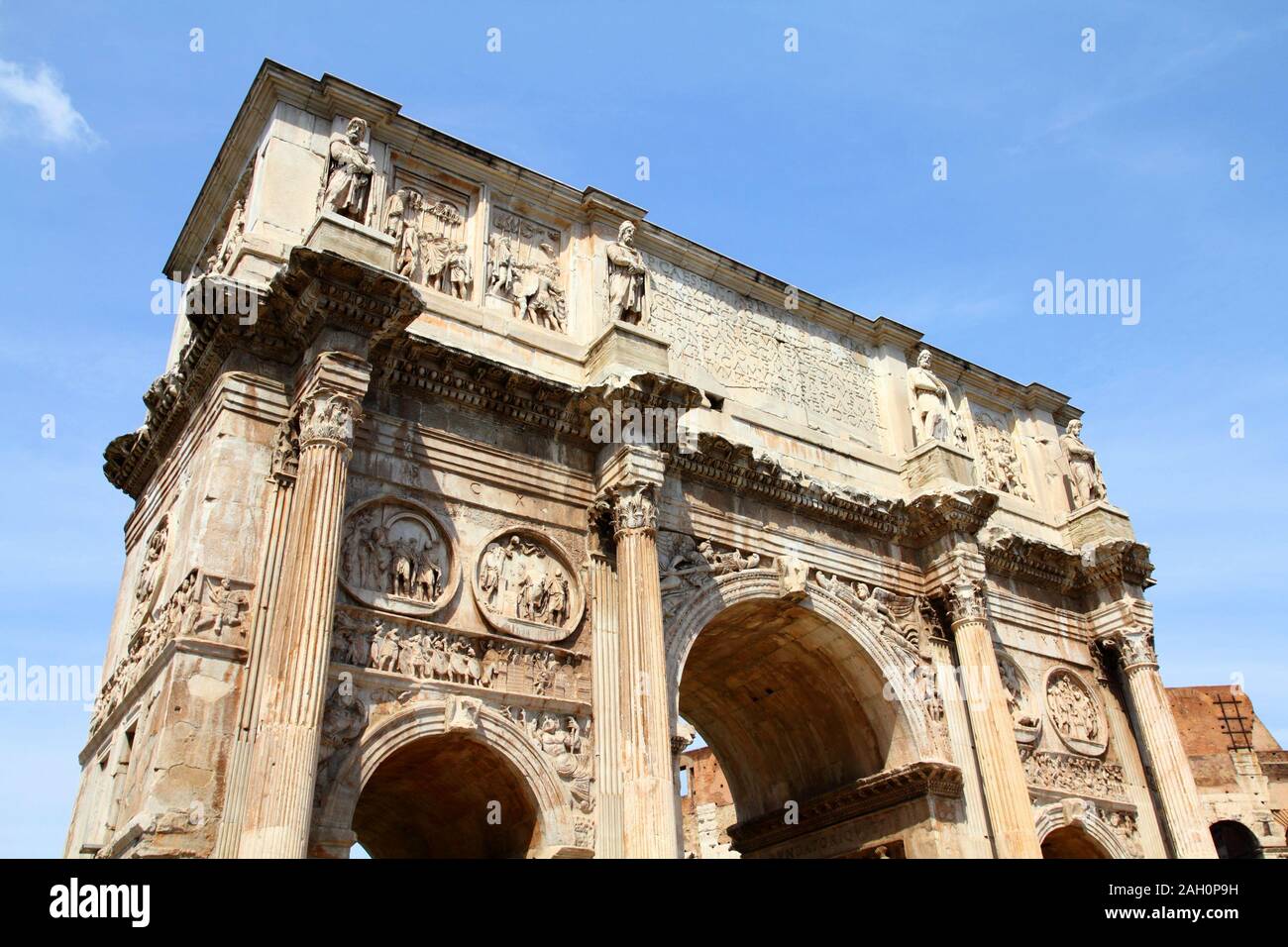 Rome, Italy. Famous triumphal arch - Arch of Constantine Stock Photo ...