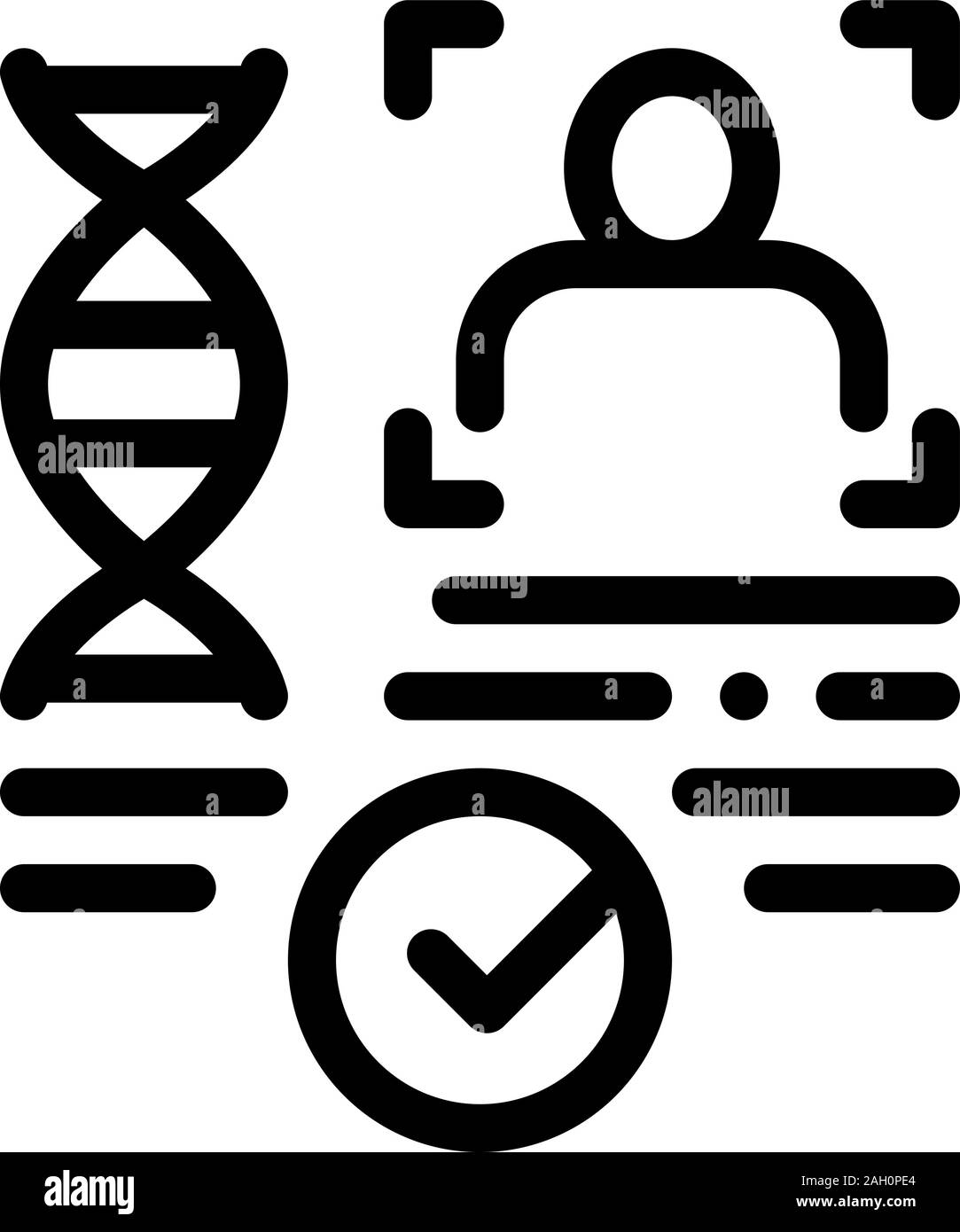 Confirmation Dna File Icon Outline Illustration Stock Vector Image