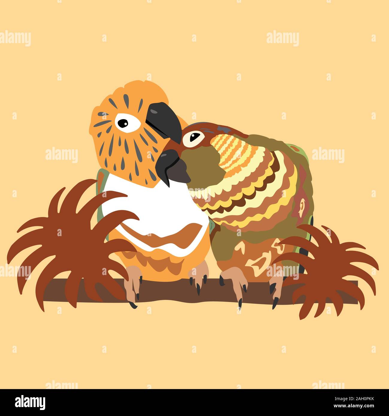 Two green parrots Stock Vector Images - Alamy