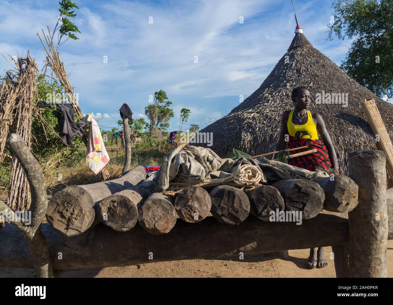 Mundari tribe woman in her village, Central Equatoria, Terekeka, South ...