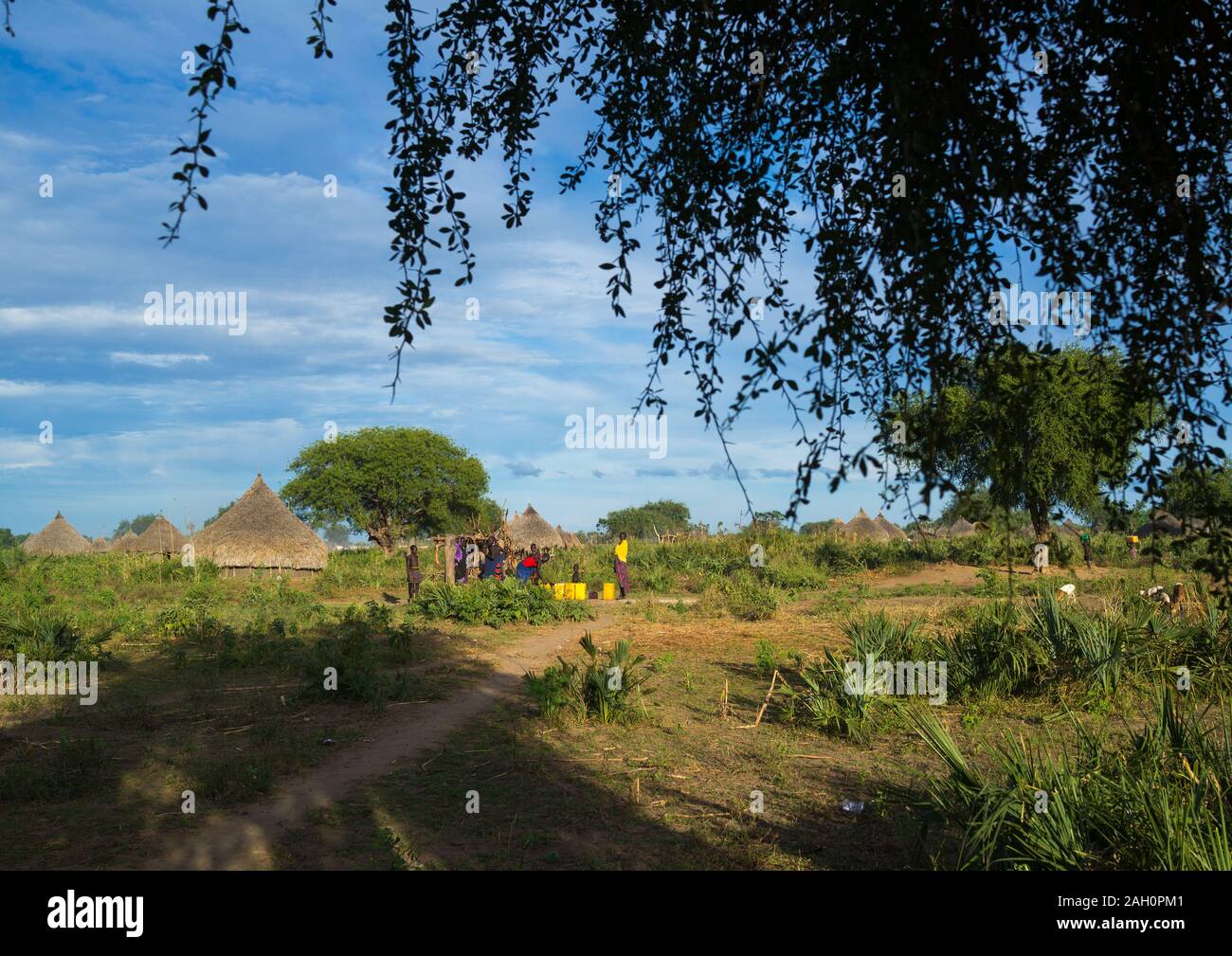 Traditional Mundari tribe village, Central Equatoria, Terekeka, South ...