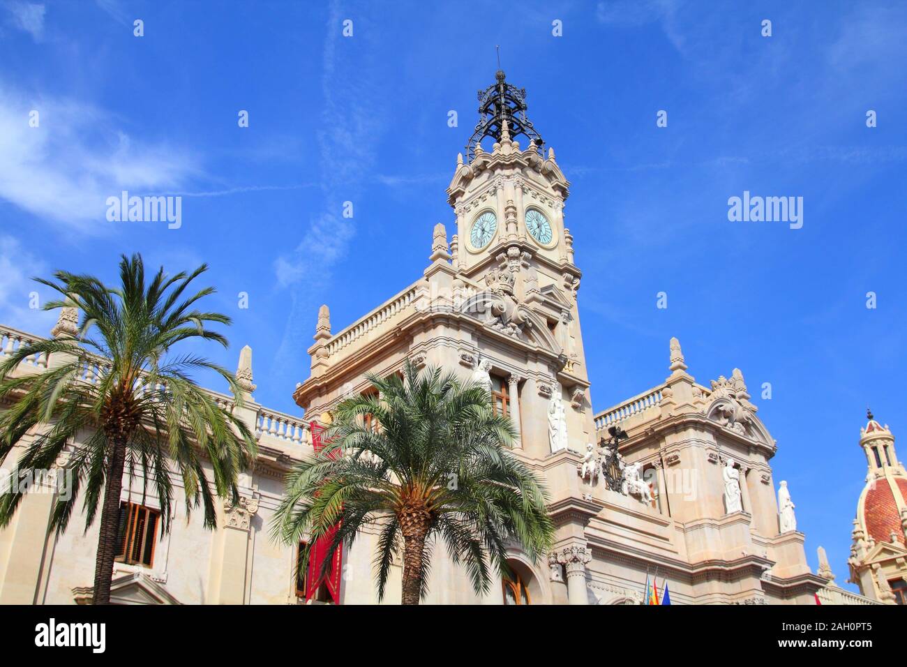 Valencia, Spain. Old architecture - famous town hall Stock Photo - Alamy