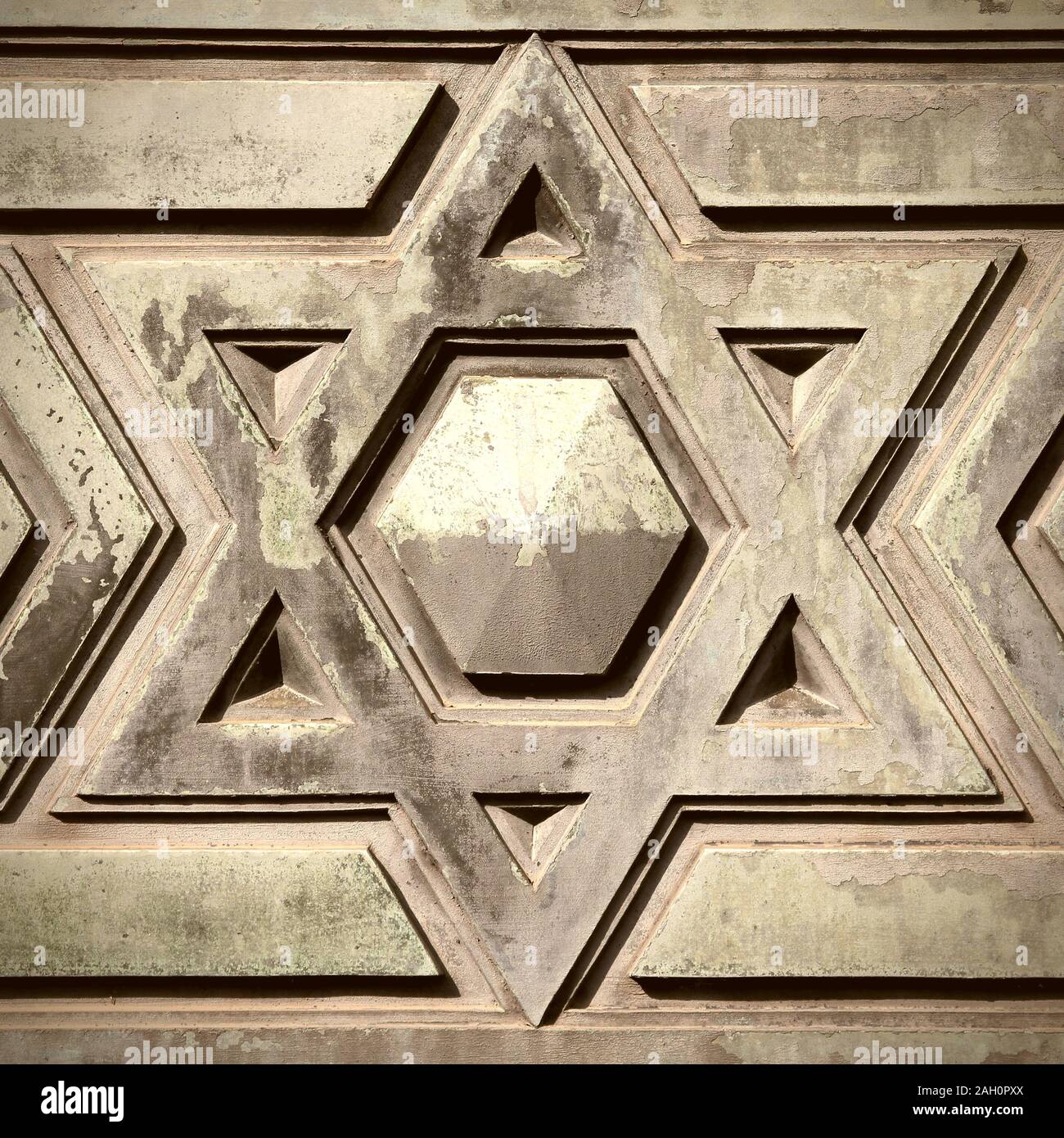 Star of David - Jewish symbol on an old Hebrew grave in Milan, Italy ...