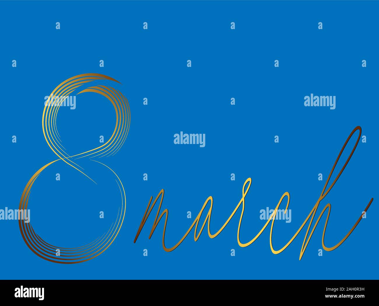 8 march invitation card. Gold 8 march in modern style on light ...