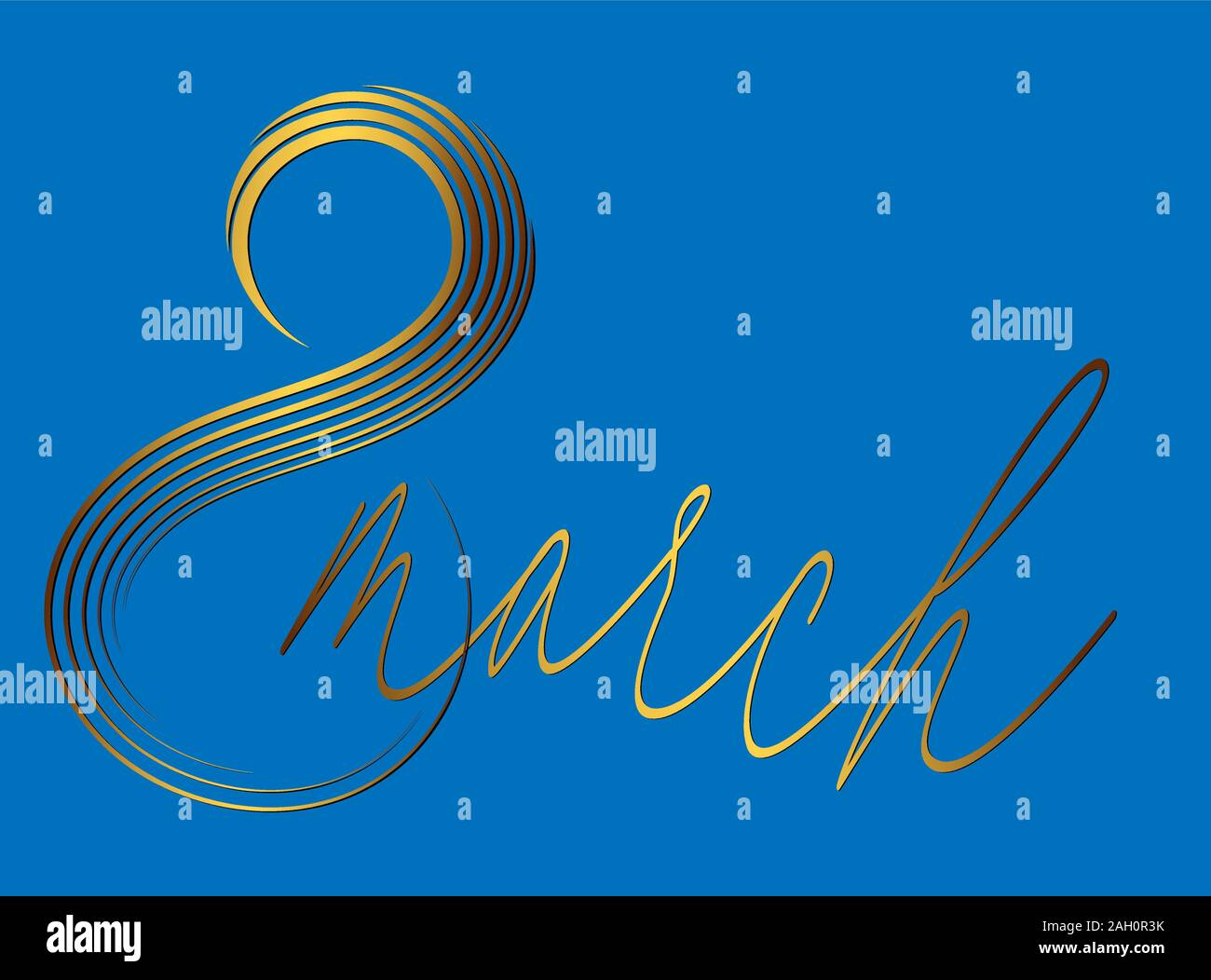 8 march invitation card. Gold 8 march in modern style on light ...