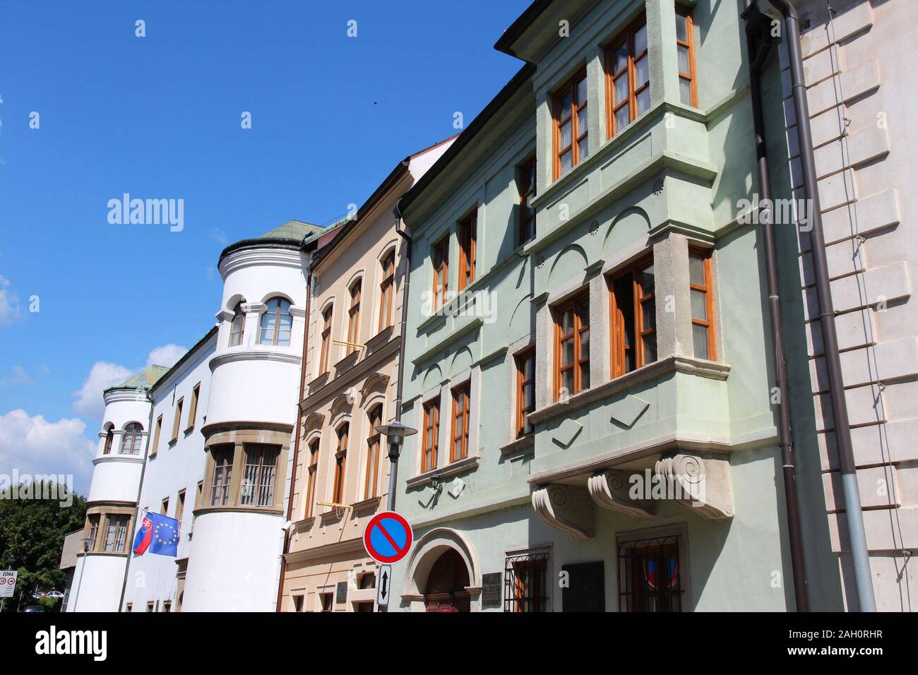 Bratislava, capital city of Slovakia. Old apartment buildings Stock ...