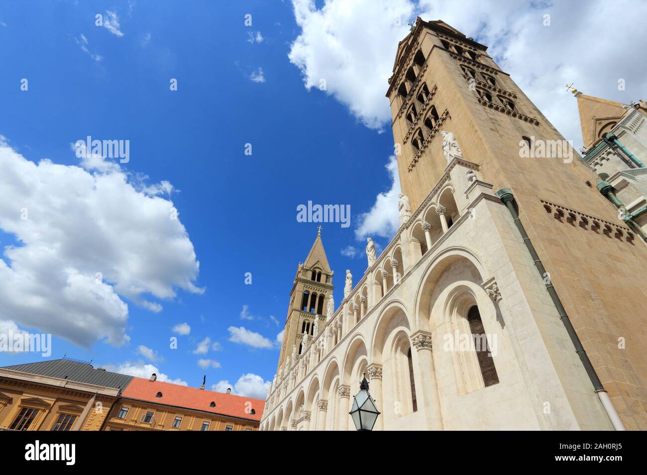 Cathedral church in Pecs, Hungary. Baranya County landmark Stock Photo ...