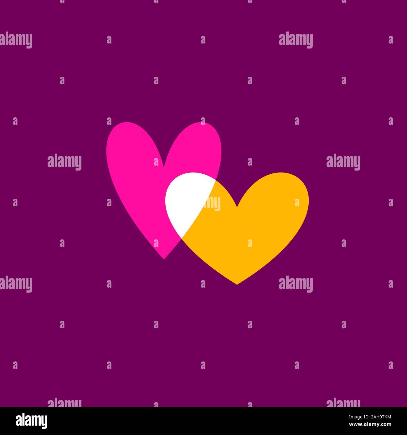 Heart logo two hearts Stock Vector Images - Alamy