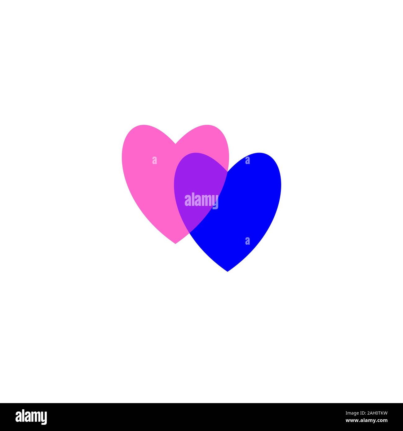 Two hearts logo vector Cut Out Stock Images & Pictures - Alamy