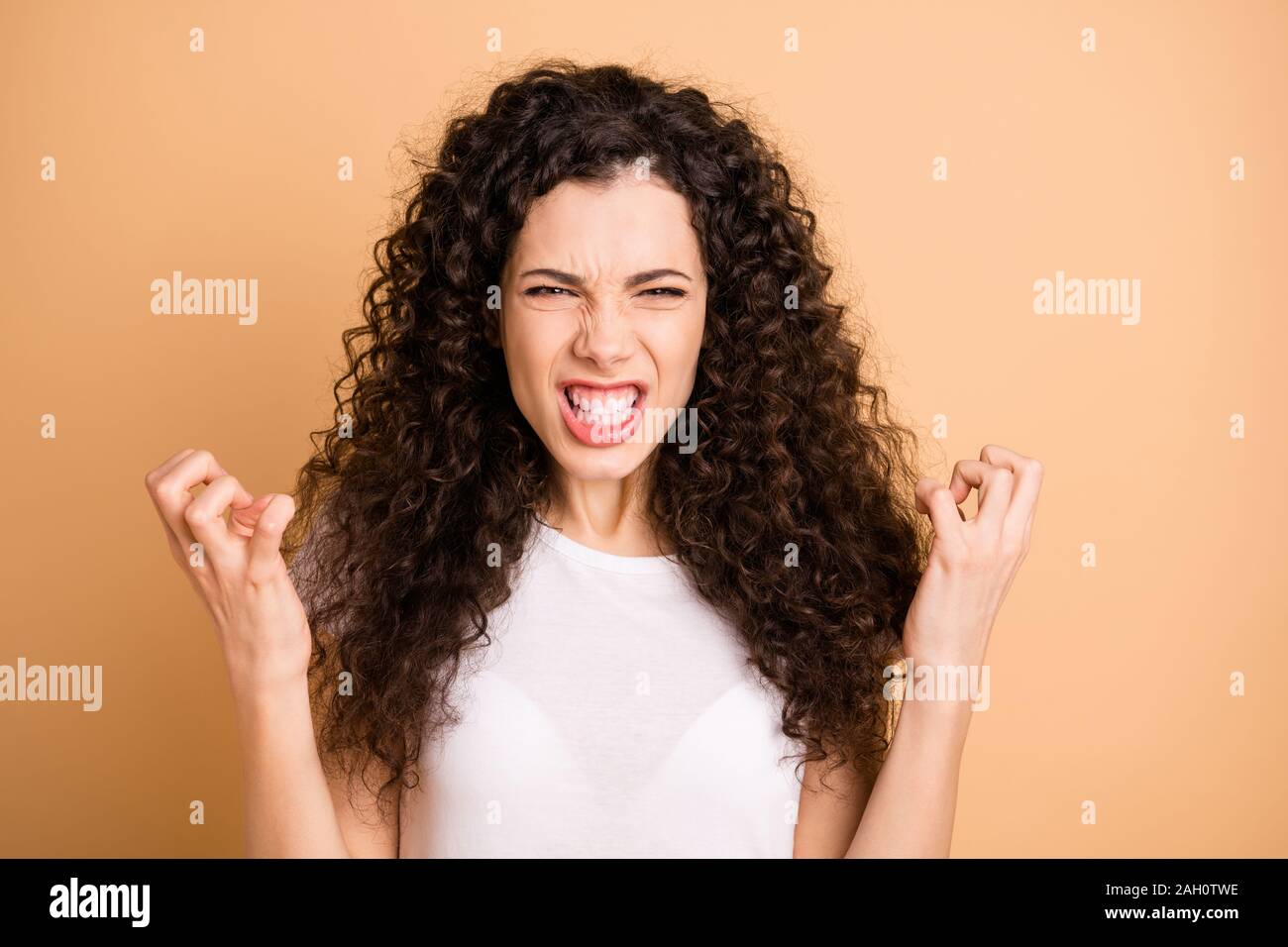 Photo of grimacing mad girl going insane with being bothered by stupid ...