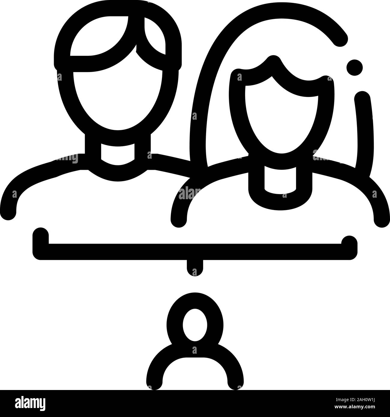 Man And Woman With Baby Icon Outline Illustration Stock Vector Image ...