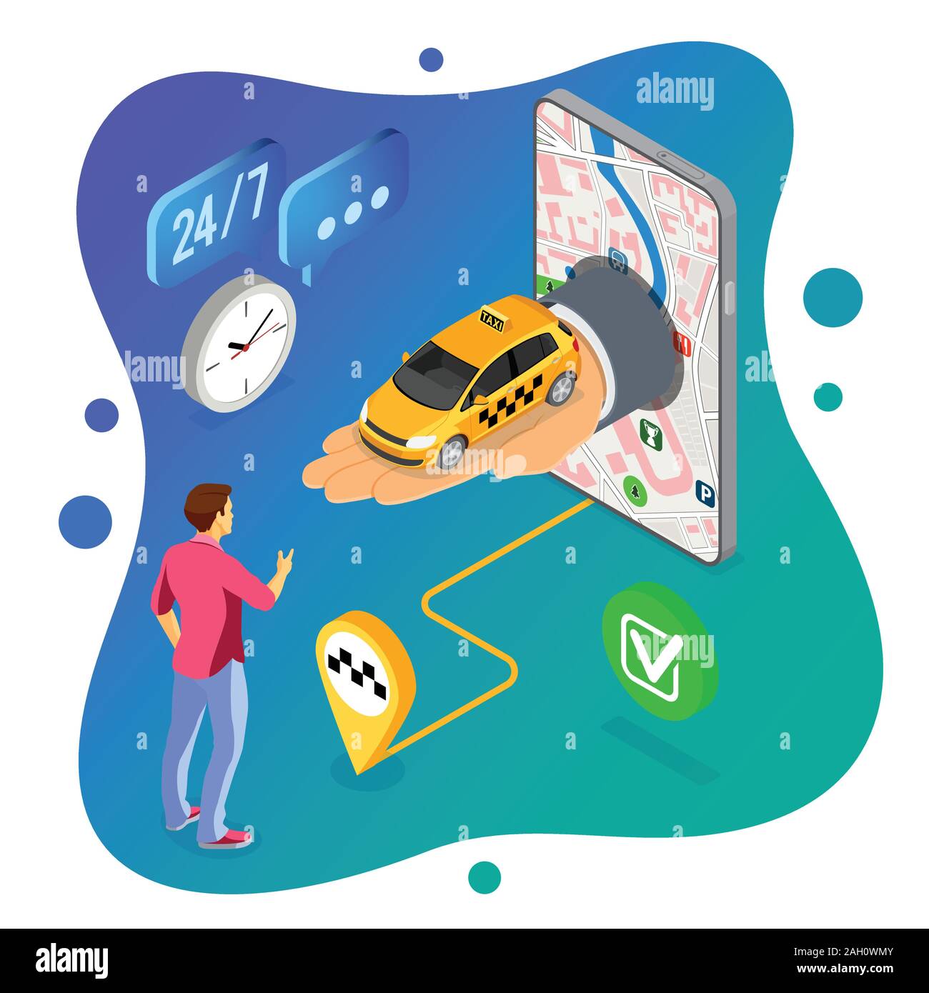 Taxi map pin icon Cut Out Stock Images & Pictures - Alamy