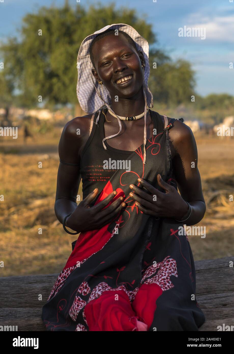 Mundari tribe woman celebrating a wedding, Central Equatoria, Terekeka, South Sudan Stock Photo ...
