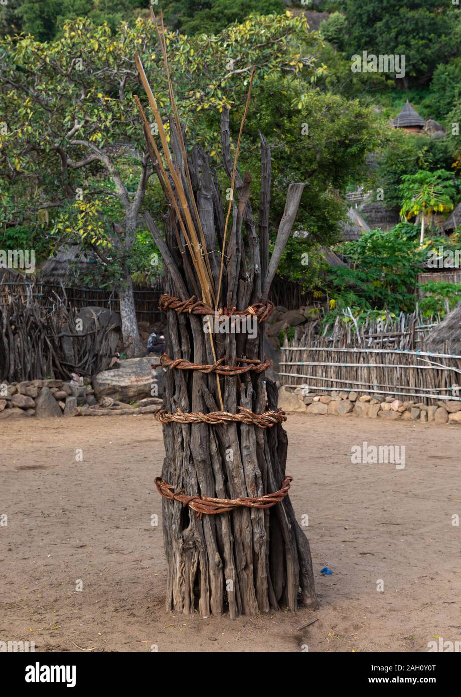 Generation pole erected during initiation ceremonies in Lotuko tribe ...