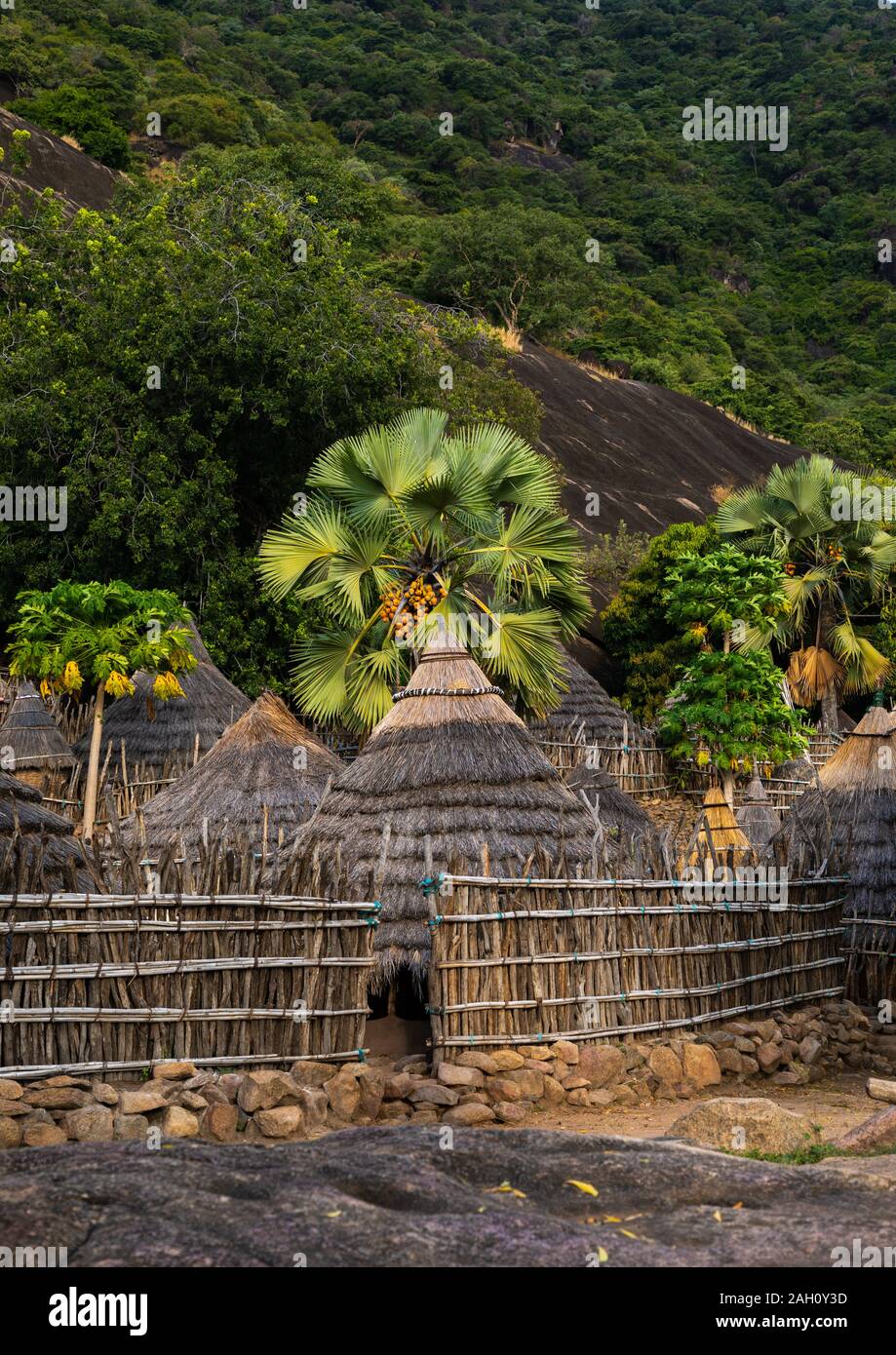Lotuko tribe traditional village, Central Equatoria, Illeu, South Sudan ...