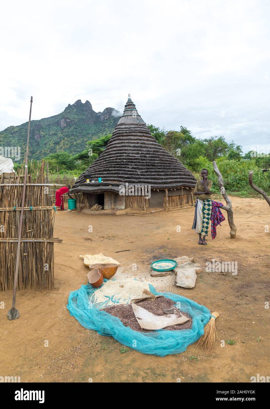 Larim tribe traditional village, Boya Mountains, Imatong, South Sudan ...