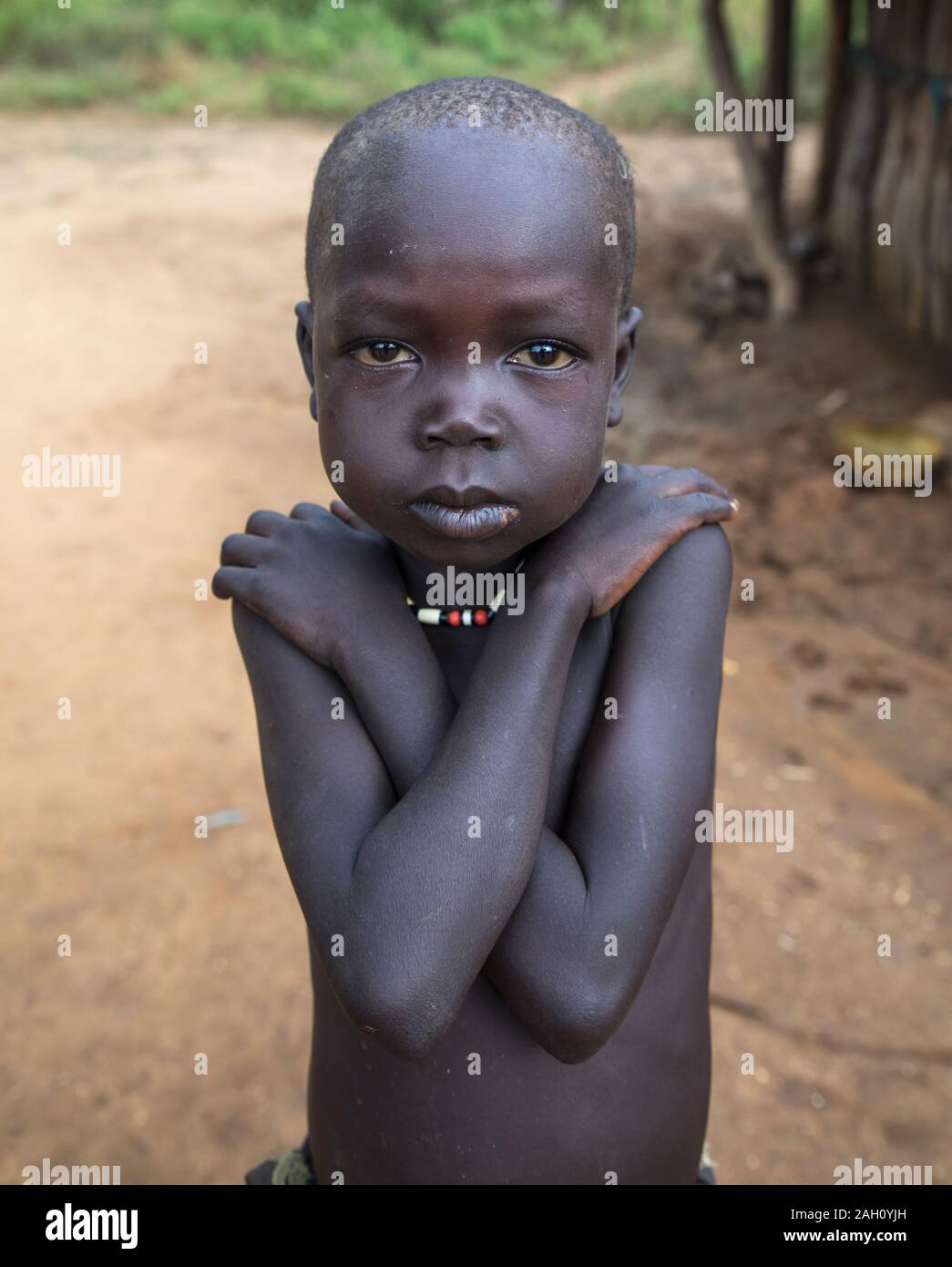 Portrait of a Larim tribe boy, Boya Mountains, Imatong, South Sudan ...