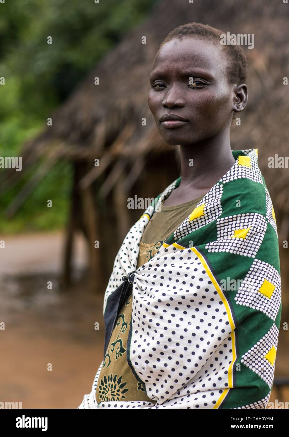 Portrait of a Larim tribe woman, Boya Mountains, Imatong, South Sudan ...