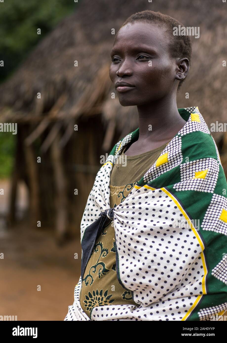 Portrait of a Larim tribe woman, Boya Mountains, Imatong, South Sudan ...