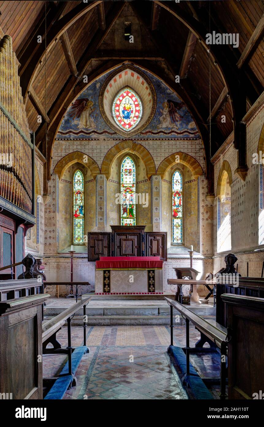 Interior of the church of All Saints, Holdenby, Northamptonshire, UK ...