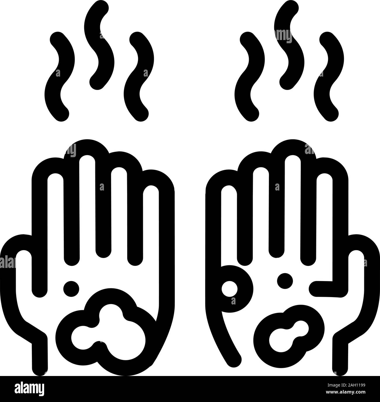 Dirty And Smelly Hands Icon Outline Illustration Stock Vector Image ...