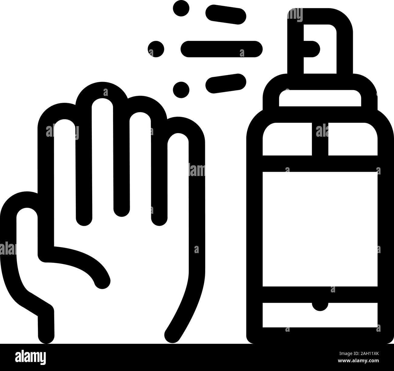 Hand And Bottle Spray Icon Outline Illustration Stock Vector Image ...