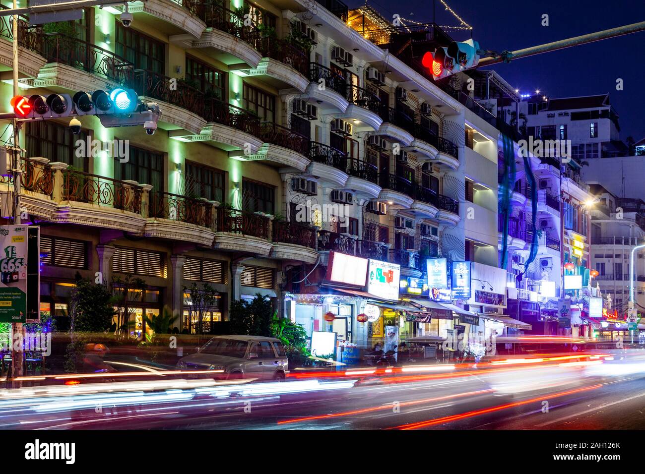 Riverside Buildings At Night, Phnom Penh, Cambodia Stock Photo - Alamy